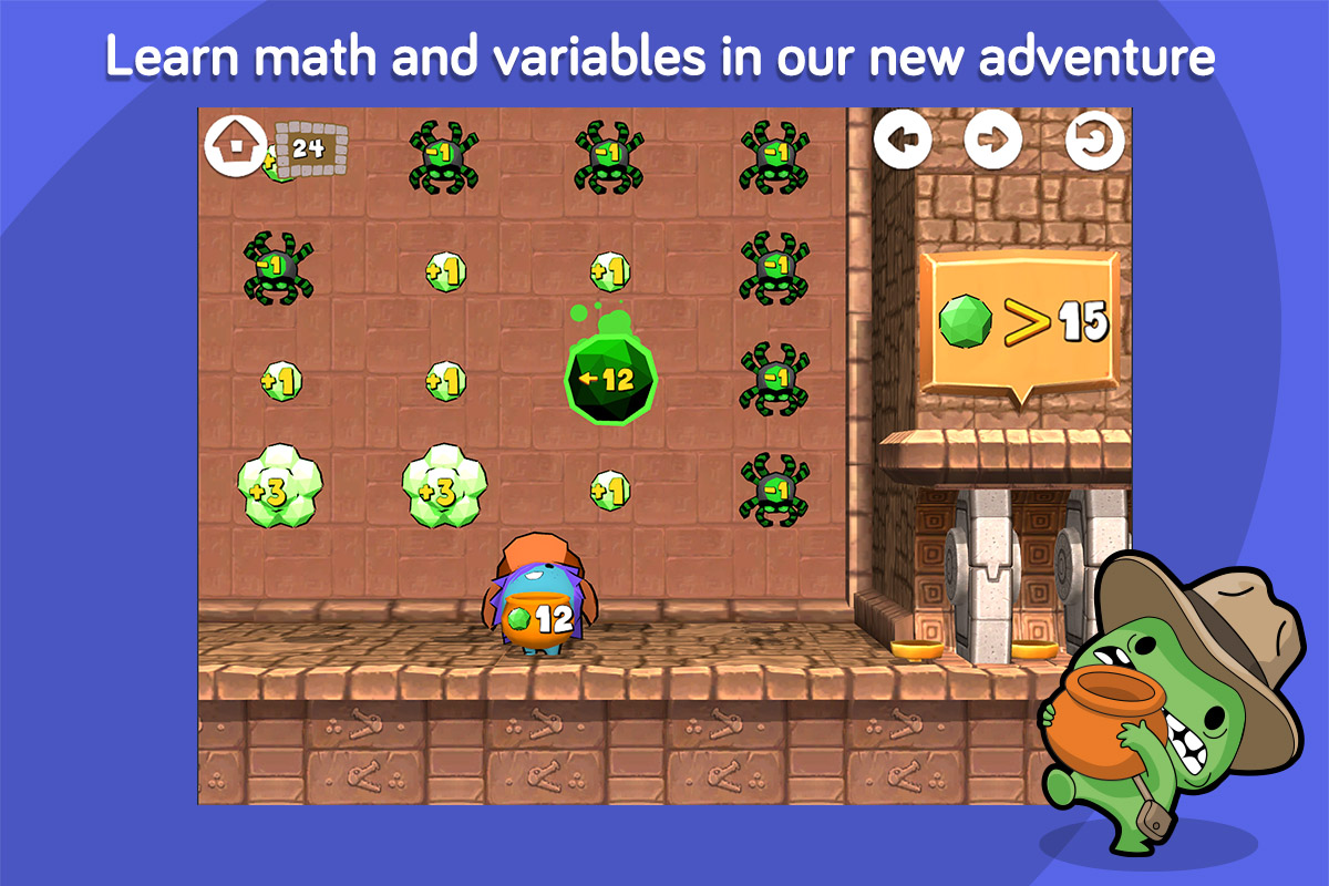 Learn math, variables, and more in our new adventures games!