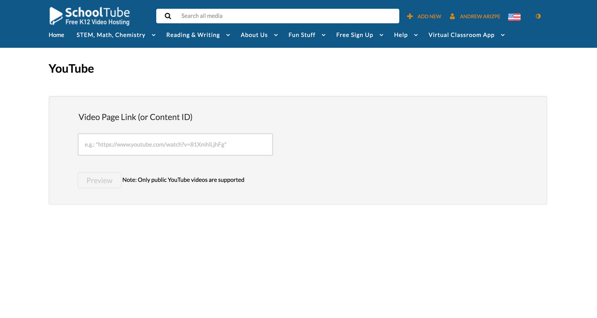 Import Teacher Approved YouTube videos
